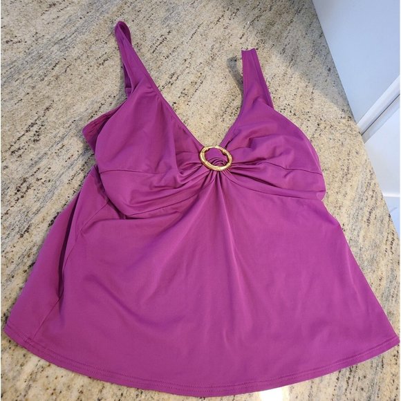 Coco Reef | Swim | Coco Reef Size 34d Pink Tankini Top Gold Tone Bamboo ...